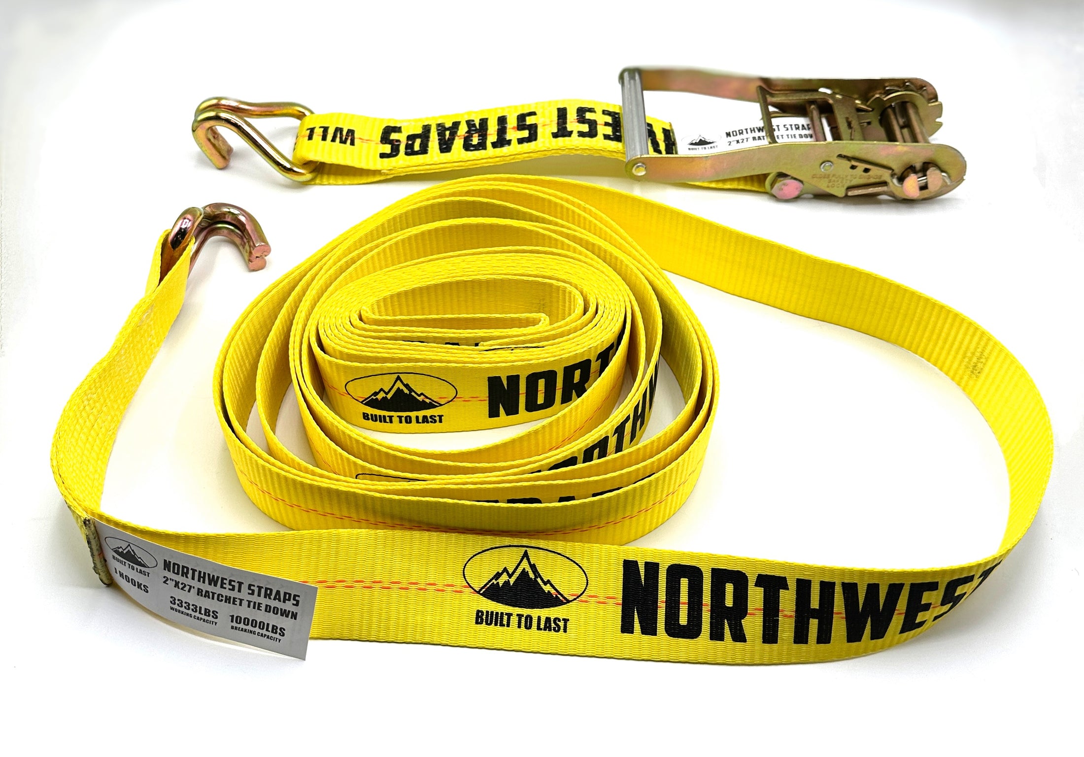 Premium 10k 2"x27' Ratchet Strap - J-Hook – NW Straps